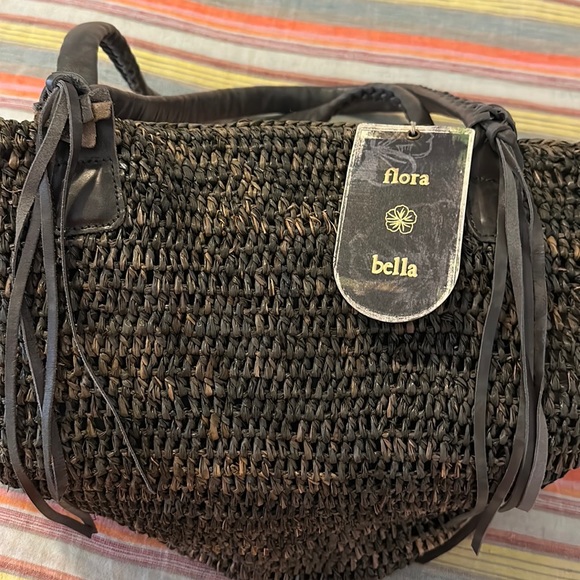 Flora Bella | Bags | Flora Bella Raffia And Leather Bag | Poshmark